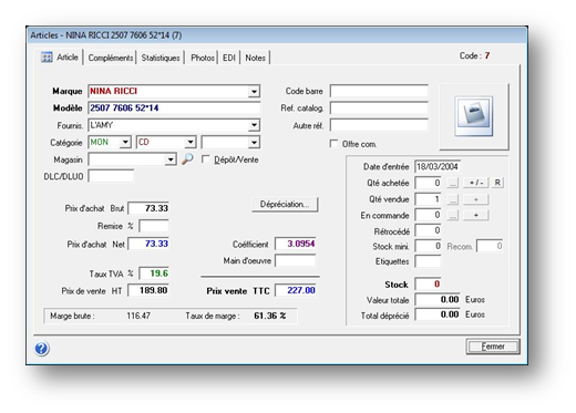 A. Cr ation d'un Article